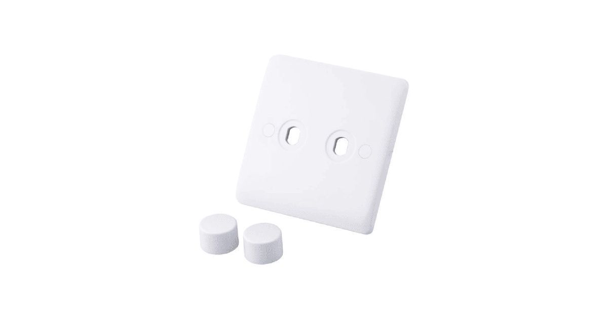 Iona 2 Gang Slimline Dimmer Plate + Knobs