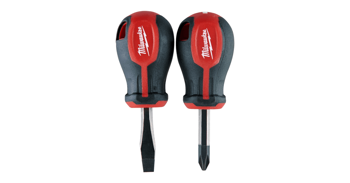 Milwaukee Tri-Lobe S/Driver Stubby Screwdriver with Magnetic Tip - 2 Pack
