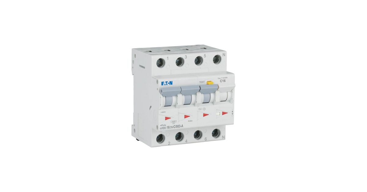 Eaton 16A C RCBO 4P - 30mA Type A