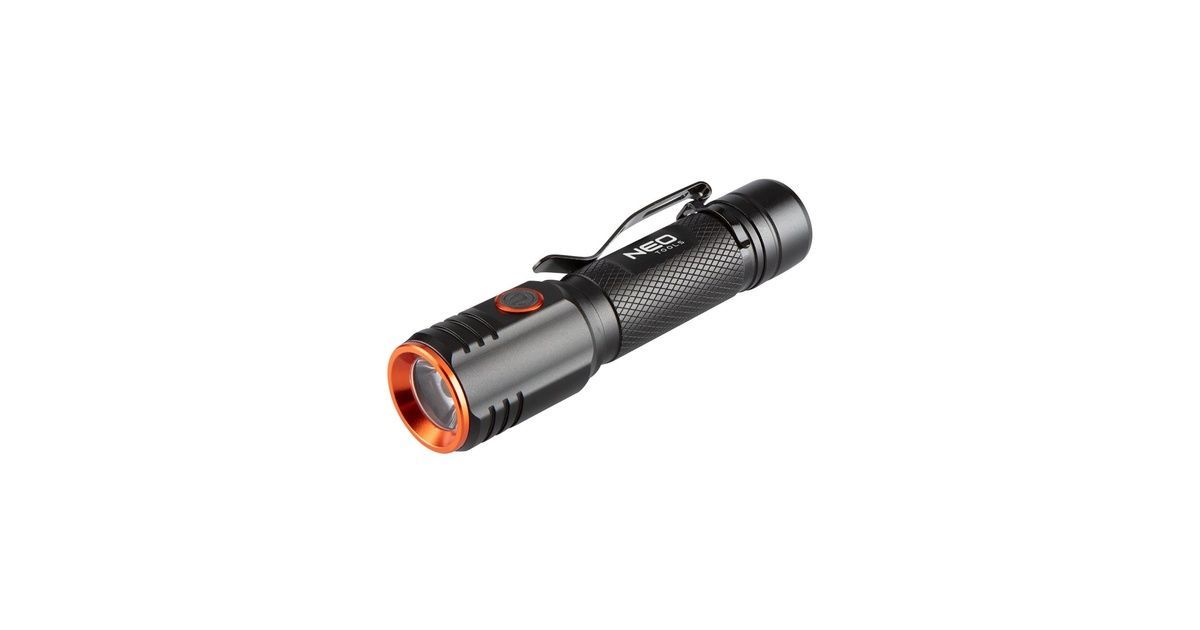 Rechargeable USB-C LED Flashlight, 2000 LM, IPX6 - NEO Tools