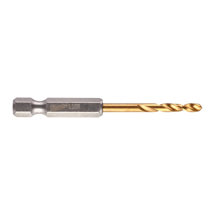 Milwaukee RED HEX Shockwave HSS-TiN 3.2mm Drill Bit | Impact Rated ...