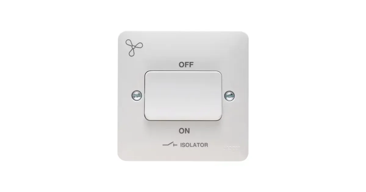 Hager 3 Pole Isolator Switch with Fan Symbol, White