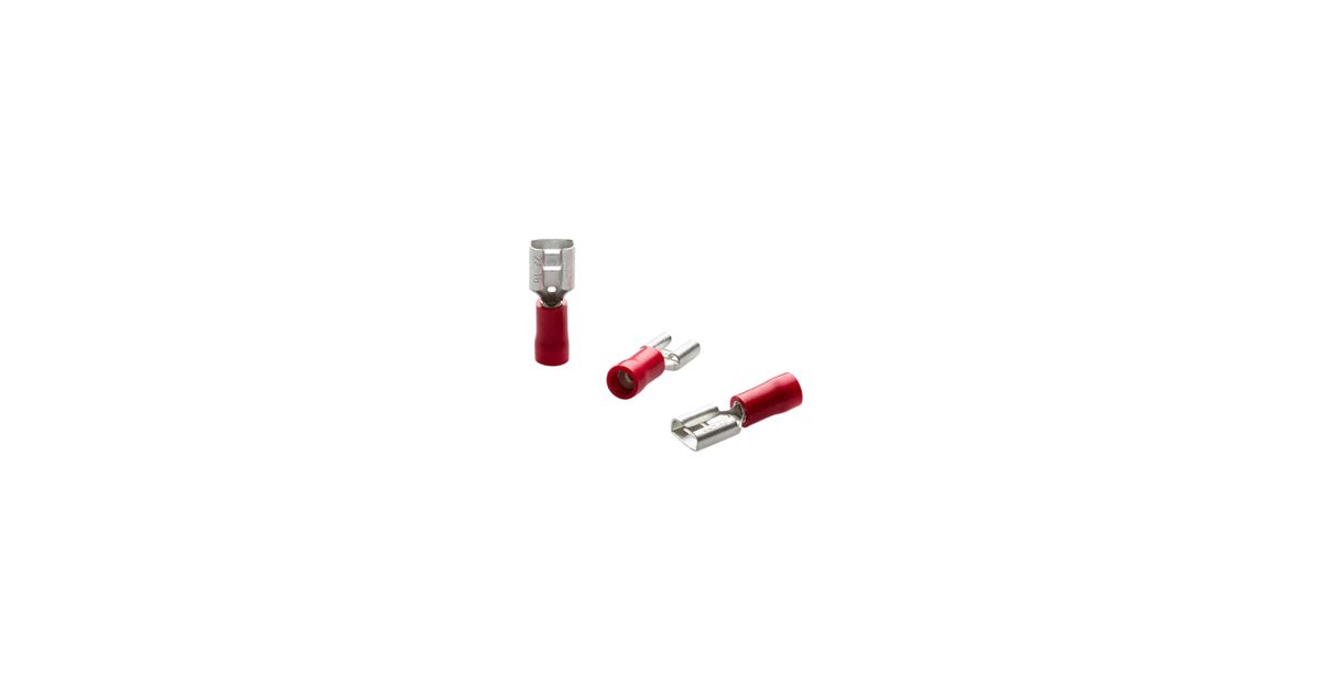 1.5mm Insulated Red Female Crimp Push-On Connector 6.3mm Rf6608vr