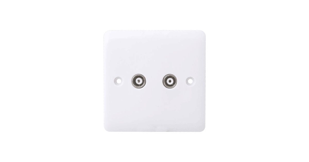 Iona 2 Gang Non-Isolated Coaxial TV Socket Outlet