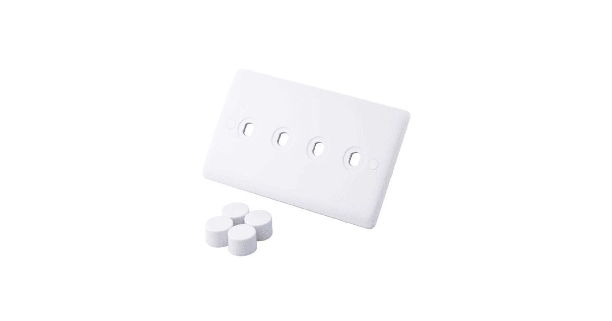 Iona 4 Gang Slimline Dimmer Plate + Knobs