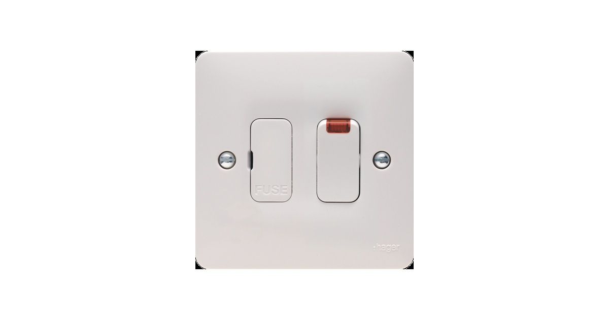 Hager 13A Double Pole White Fused Connection Switched LED